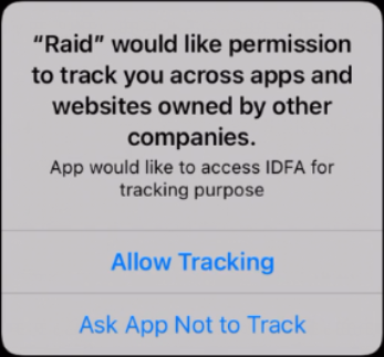 IDFA activation for iOS users – RAID: Shadow Legends