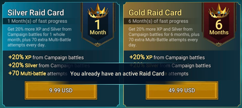 RAID Card: General information – RAID: Shadow Legends